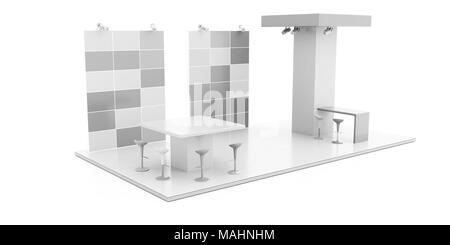 Exhibition booth blank template, original 3d rendering and models Stock ...