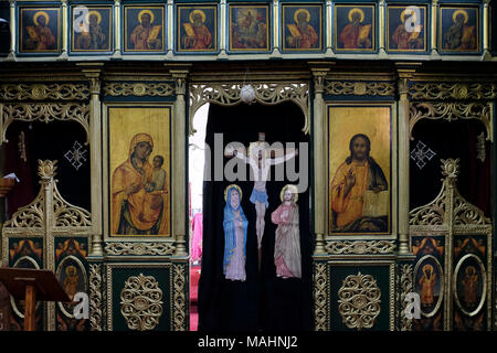 St. Anthony Coptic church iconostasis, Jerusalem, Israel, Middle East ...
