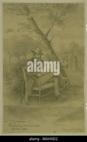 This pencil drawing by Pierre Morand depicts Col. Thomas J. Jackson, a ...