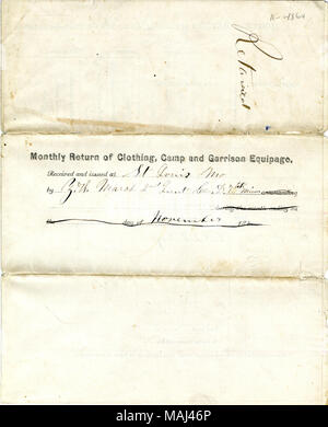 This document records the clothing and supplies issued to soldiers of ...