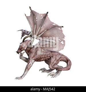 3D Rendering Fantasy Vampire Dragon on White Stock Photo - Alamy