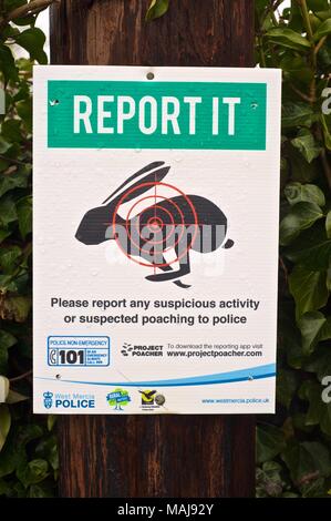 Anti deer poaching campaign signs in the Shropshire countryside, asking ...