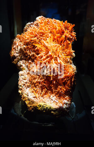 Red crystals of mineral Crocoite, lead chromite PbCrO4 Stock Photo - Alamy