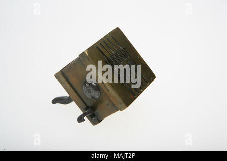 Brass, spring loaded scarificator used for bloodletting. Title: Brass ...