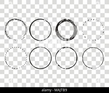 Hand drawn elements for logotype with circles, isolated on background ...