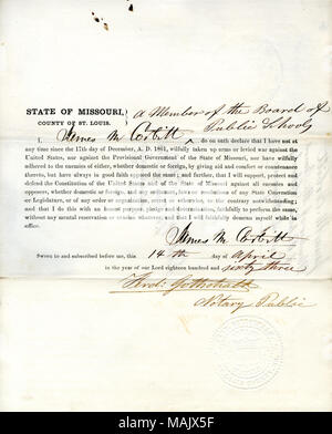 James M. Corbitt of St. Louis, Missouri, took an oath of loyalty to the ...