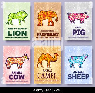 Wildlife and safari brochure template layout. Flyer, booklet, leaflet ...
