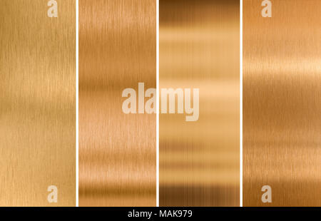 various brushed gold and bronze metal textures set Stock Photo - Alamy