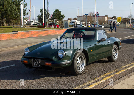 TVR S3 classic British sports car. Red. 1990s design by Peter Wheeler ...