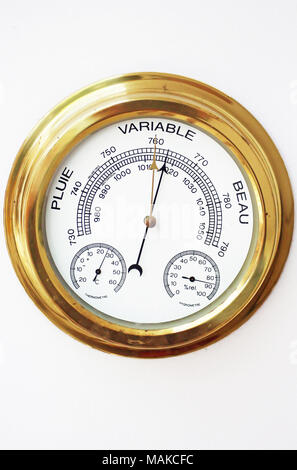 The dial and face of an aneroid barometer Stock Photo - Alamy