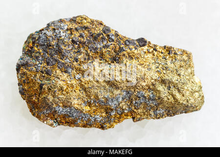 rough pyrite ore on white marble Stock Photo - Alamy