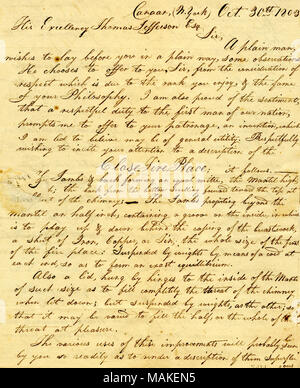 This letter, signed by Thomas Jefferson in Paris on October 17, 1787 ...