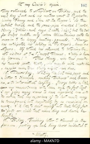 Describes a letter from Jesse Haney. Title: Thomas Butler Gunn Diaries ...