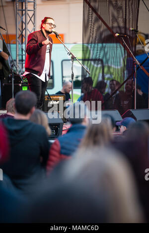 Pop Group Liberty X performing on stage at Cargo in East London, where ...