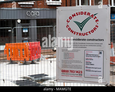 Peach place redevelopment construction site, Regeneration Company sign ...