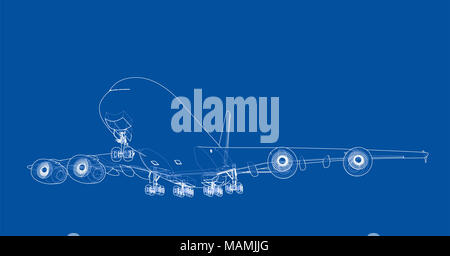 Passenger aircraft blueprint Stock Photo - Alamy