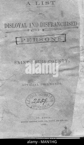 List of disloyal and disfranchised persons in Saint Louis County ...