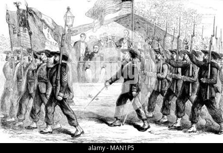 MARCH PAST OF THE GARIBALDI GUARD BEFORE PRESIDENT LINCOLN, AMERICAN ...