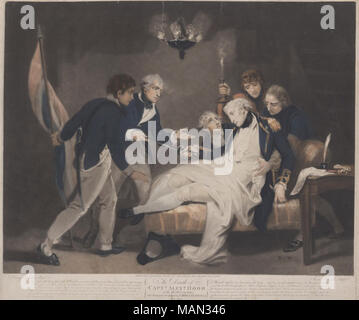 'Death of Captain Alexander Hood, 1798' captures the moment of the ...