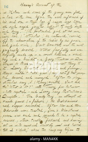 Describes a letter received from Jesse Haney. Title: Thomas Butler Gunn ...