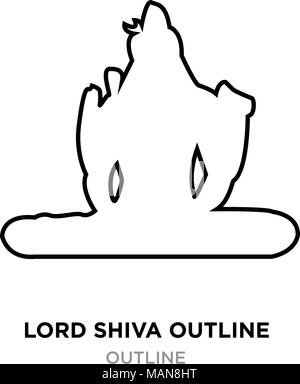 lord shiva outline images on white background, vector illustration ...