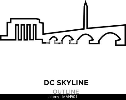 dc skyline outline on white background, vector illustration Stock ...