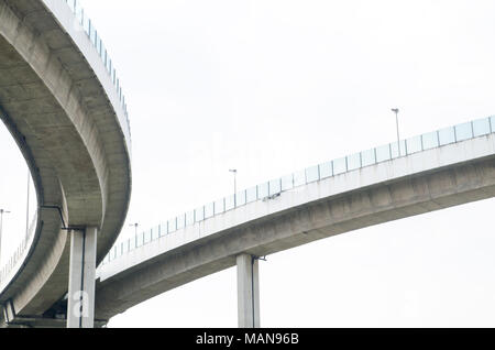 Elevated expressway . The curve of suspension bridge Large elevated ...