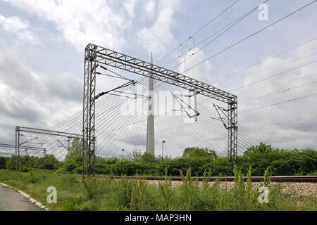 Overhead Train Line Electrical Transmission Railway System Stock Photo ...