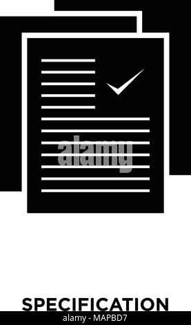 specification icon isolated on white background for your web, mobile ...