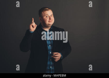 man pointing finger belly fat bored face isolated on white background ...