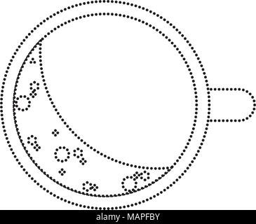 dotted shape hot coffee cup with heart design vector illustration Stock ...