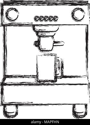 grunge coffee maker machine object with jar vector illustration Stock ...