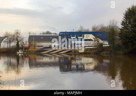 Belfast Rowing Club facility on the calm waters of the River Lagan ...