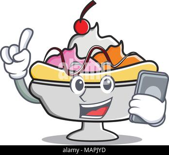 Call me banana ice cream in cone character Stock Vector Image & Art - Alamy