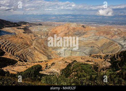 The Bingham Canyon Copper mine outside of Salt Lake City, Utah, with a ...