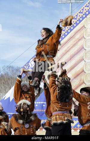 The Koryak Mengo ethnic dance group performing an at all Russian ...