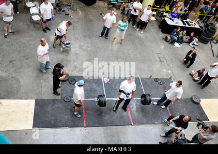A contestant deadlifts during a strongman competition in Eau Claire ...