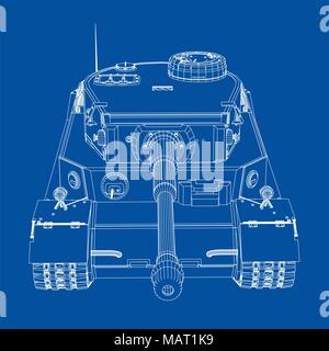 Blueprint of realistic tank Stock Photo - Alamy