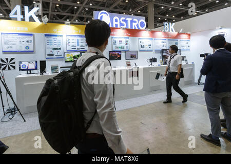 Tokyo, Japan. 4th Apr, 2018. Advanced Digital Technology Expo ...