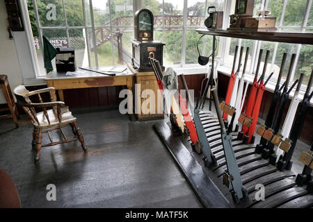 The Network rail mechanical signal box at Barrow In Furness with a ...