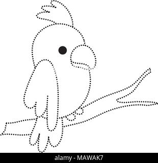 dotted shape beauty parrot bird cute animal vector illustration Stock ...