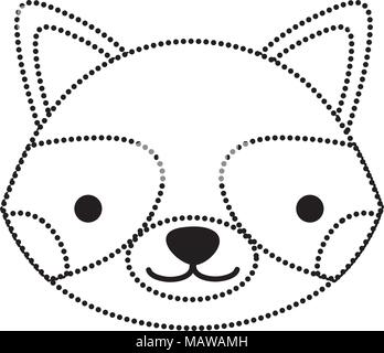 dotted shape raccoon head cute animal character Stock Vector Image ...