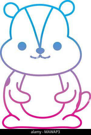 degraded line nice beaver animal in the float island Stock Vector Image ...