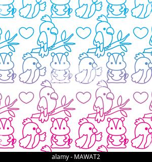 degraded line nice beaver animal in the float island Stock Vector Image ...