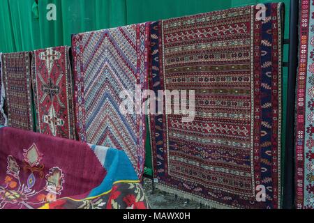 Traditional Georgian carpet. Carpets with typical geometrical patterns ...