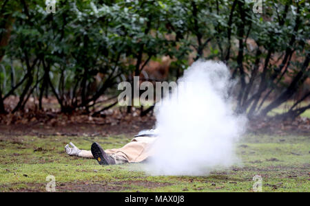 Members of the Close Protection Unit Royal Military Police clear a ...