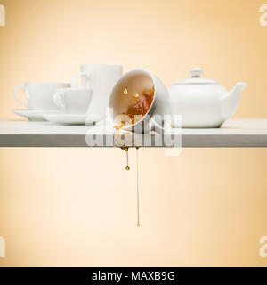 Water dripping into full bowl Stock Photo - Alamy