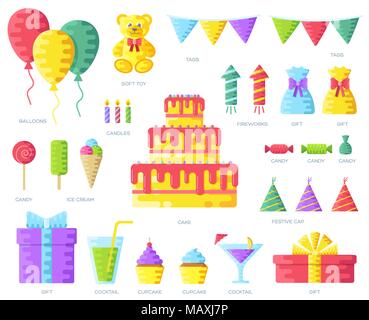 happy birthday circle infographics template concept. Icons design for ...