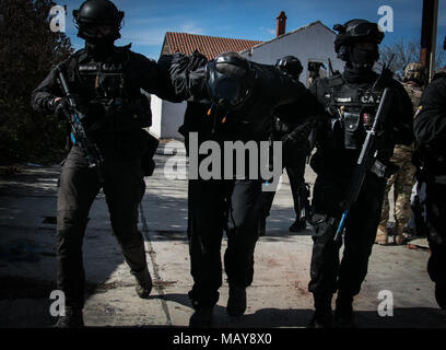Members of the Serbian Special Anti-Terrorism Unit (SAJ) and U.S ...