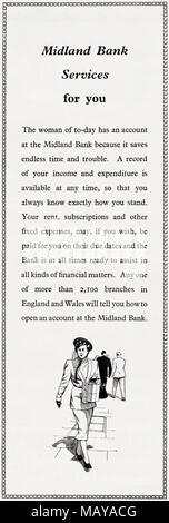 1950s UK Midland Bank Magazine Advert Stock Photo - Alamy